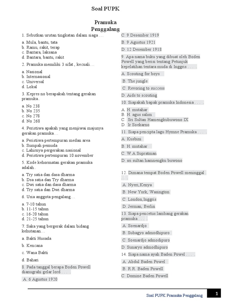 Soal PU PK SMP MTS | PDF