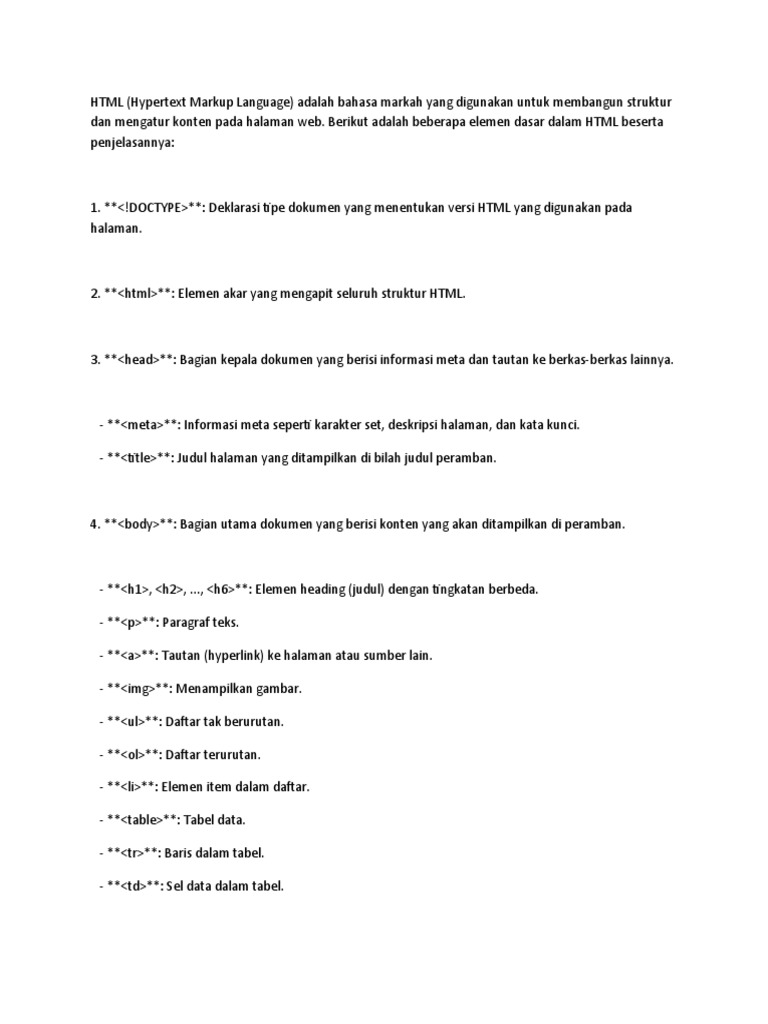 Contoh Tugas HTML | PDF | Komputer