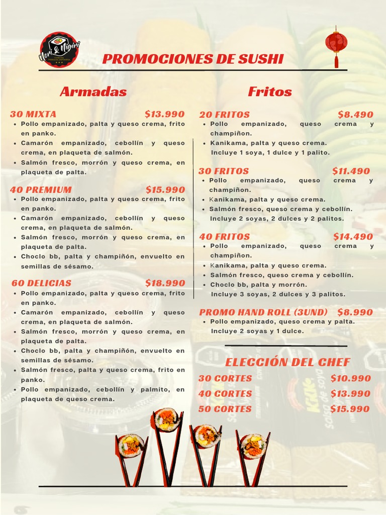 Carta Nori & Nigiri | PDF | Alimentos | Cocina latinoamericana