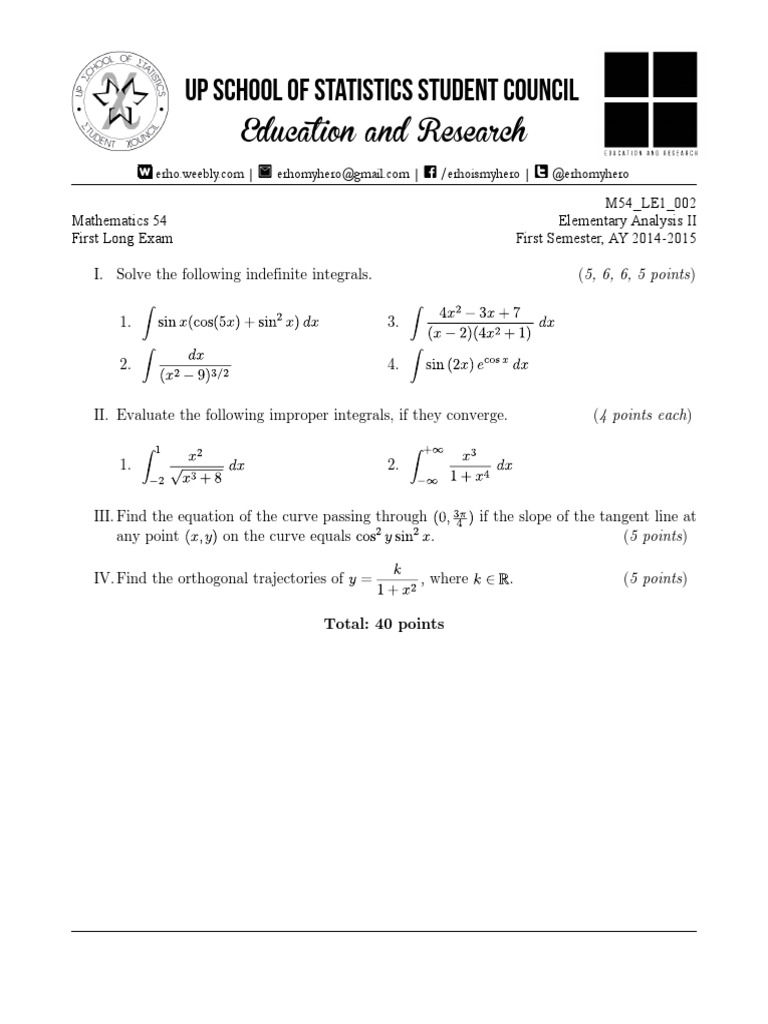 Math 22 LE 1 Samplex 2 | PDF