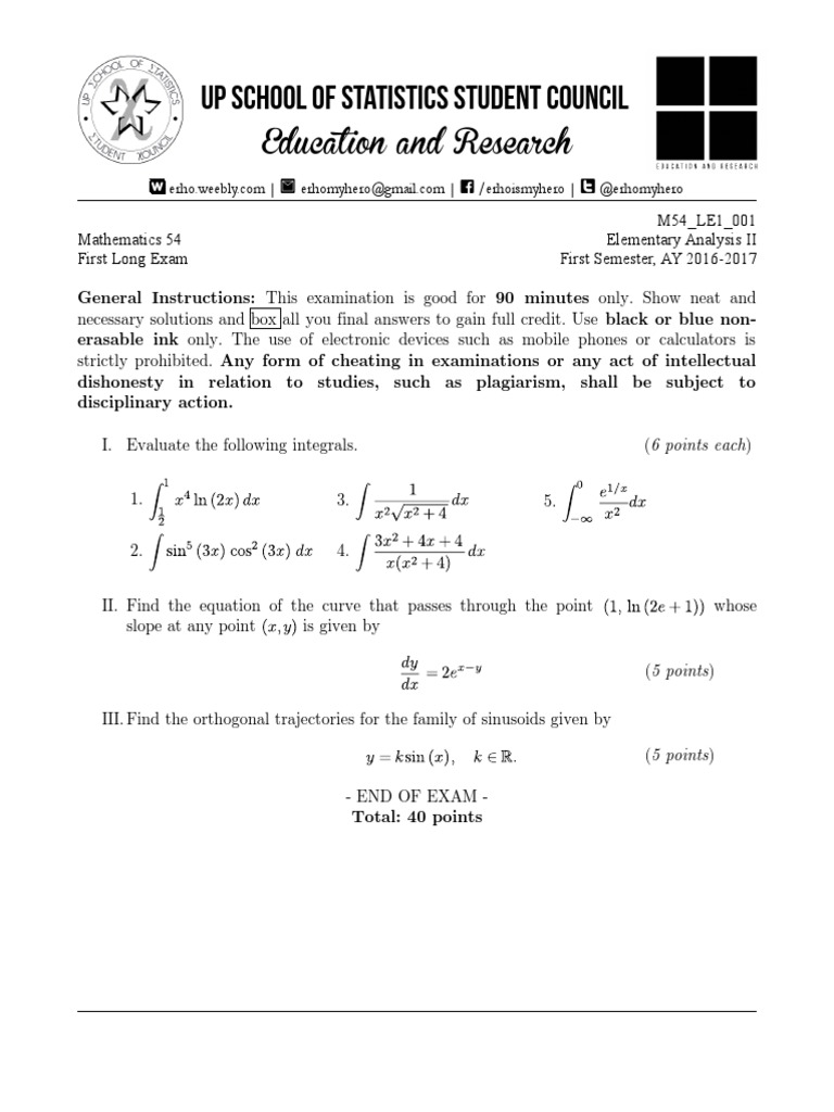 Math 22 LE 1 Samplex 1 | PDF