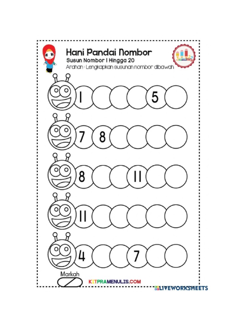 Nmbor Menaik Dan Menurun 1-20 | PDF