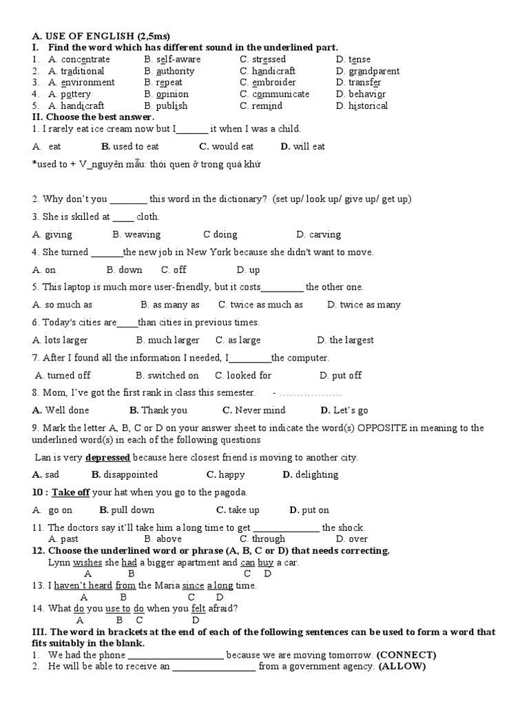 ĐỀ CƯƠNG ÔN TẬP GIỮA KỲ ANH 9 | PDF