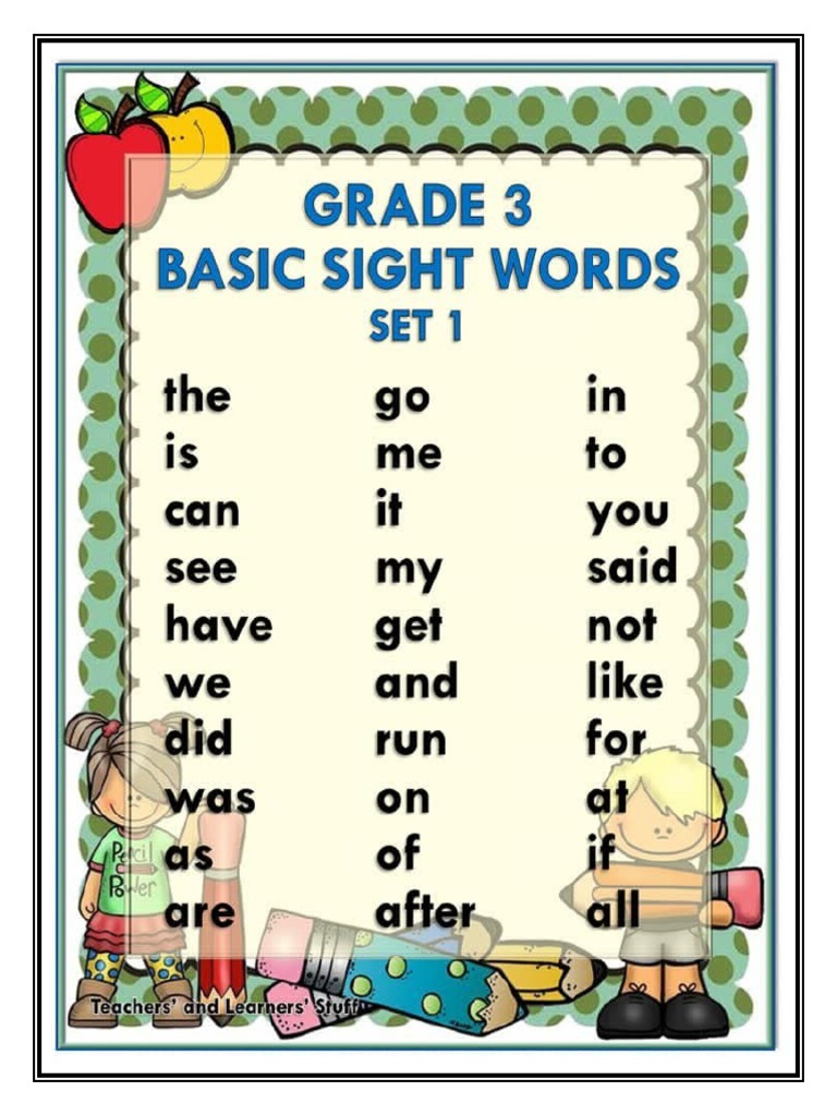 Basic Sight Words | PDF