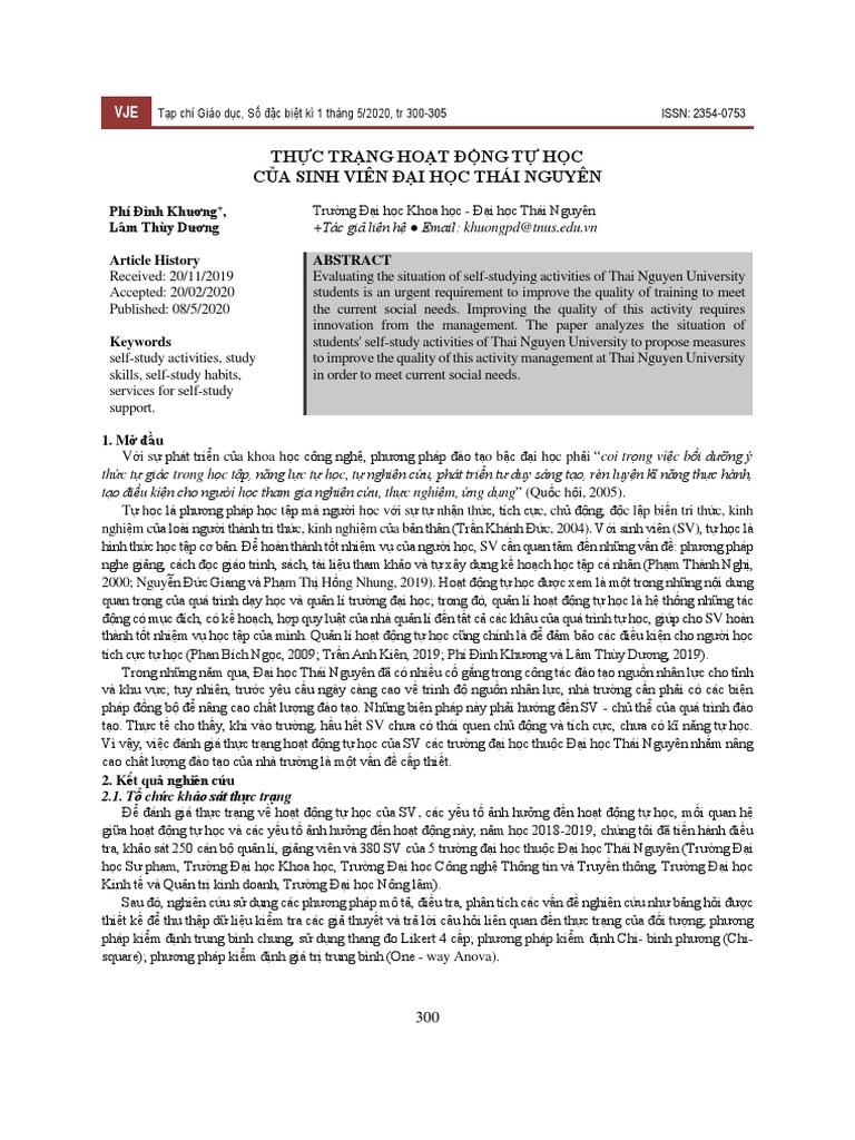 Thực Trạng Họa Động Tự Học Tại Đh Thái Nguyên 60phi-Dinh-khuong-lam-thuy-duong | PDF