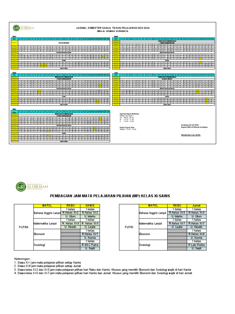 Jadwal PBM 2023-2024 | PDF