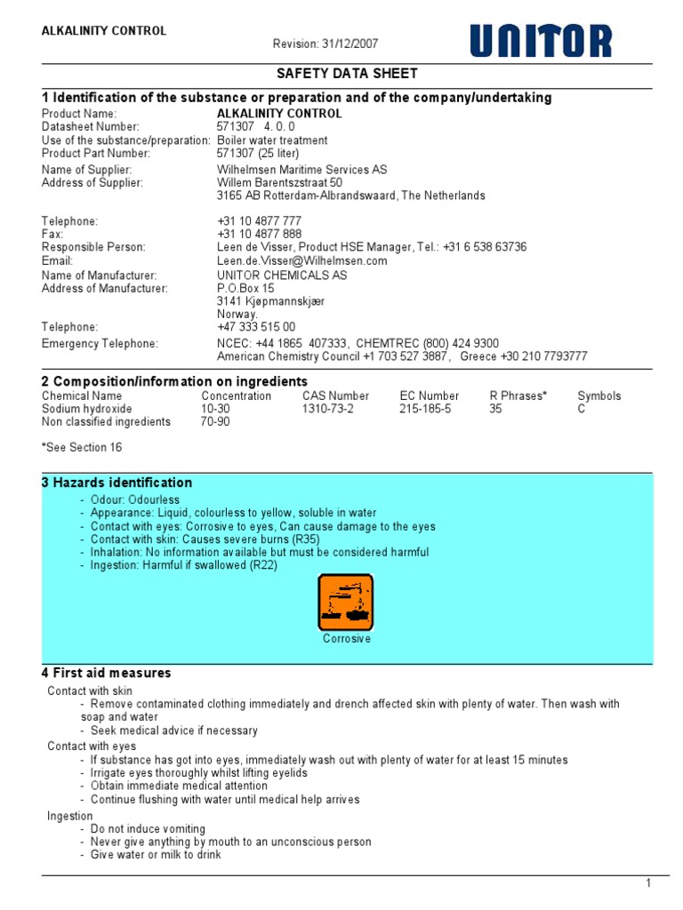 Alkalinity Control | PDF | Dangerous Goods | Water