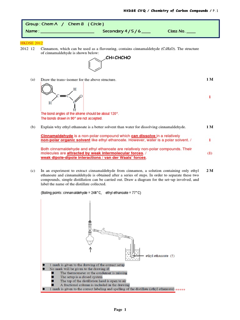 Chemistry of Carbon Compounds CV QA (SP) | PDF