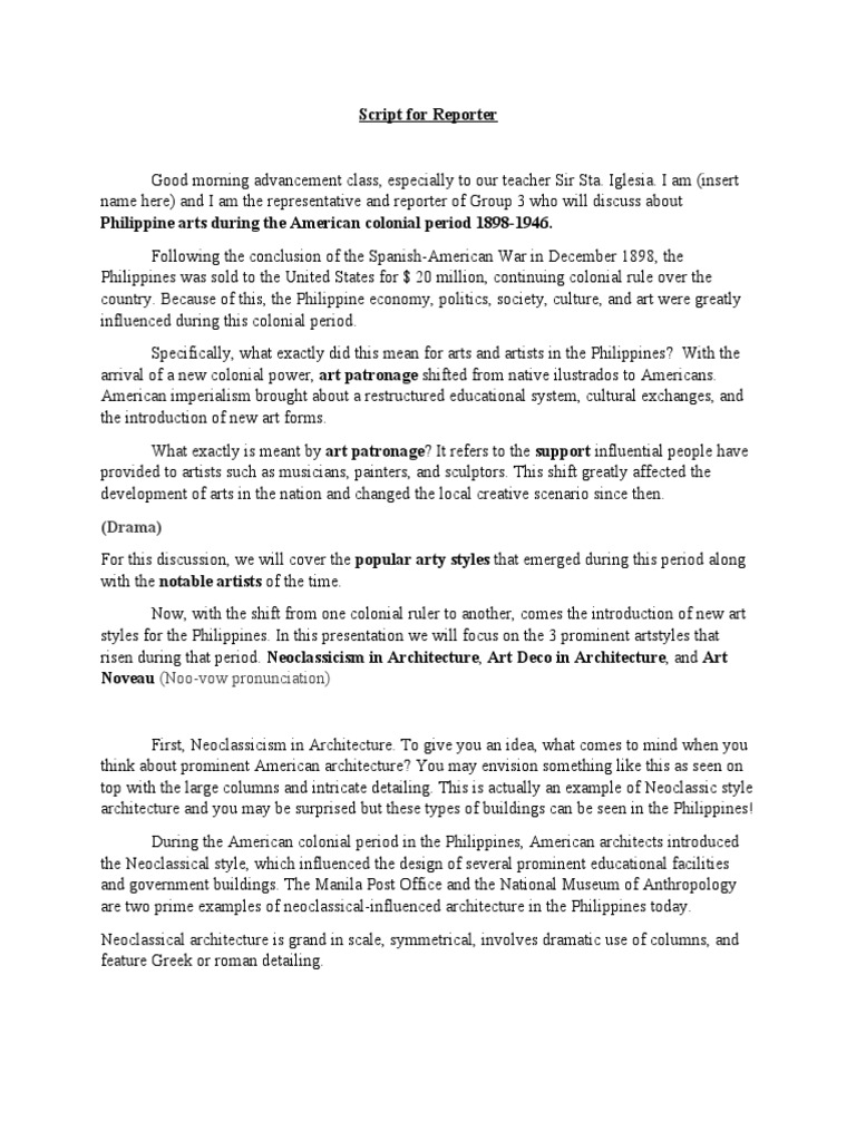 Script For Reporter | PDF