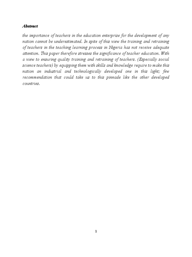 ABSTRACT Teaching | PDF | Teachers | Teacher Education