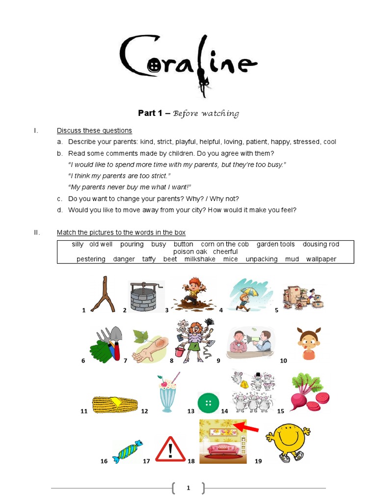 Coraline Film - Student Handout | PDF