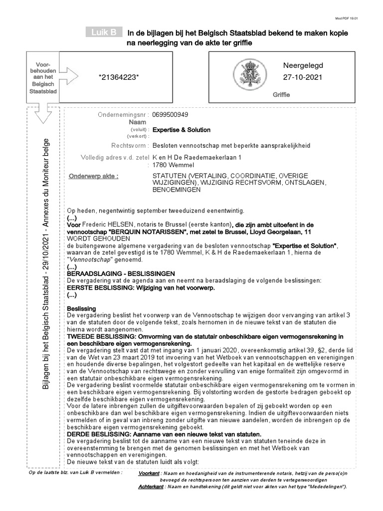 Luik B: 21364223 Neergelegd 27-10-2021 | PDF