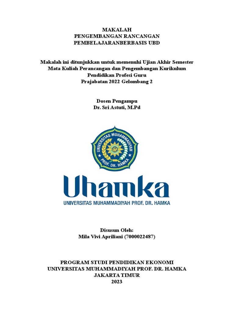 Uas Perancangan Dan Pengembangan Kurikulum (Mila Vivi A) Fix | PDF ...