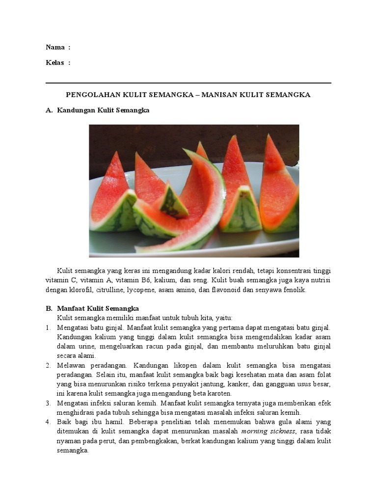 Pengolahan Kulit Semangka 1 | PDF | Kesehatan Holistik