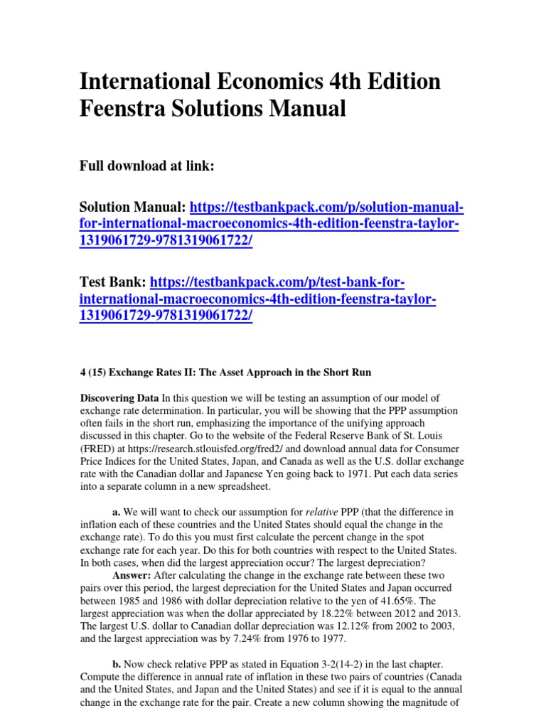International Economics 4th Edition Feenstra Solutions Manual Download ...