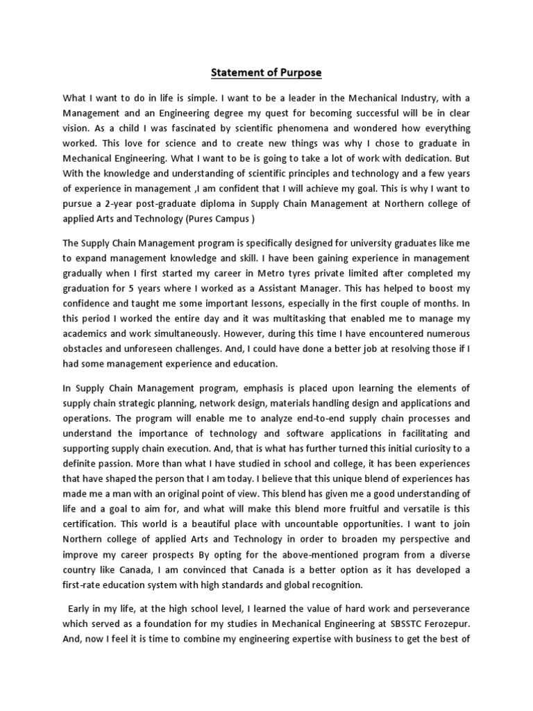 SOP For Student Visa | PDF