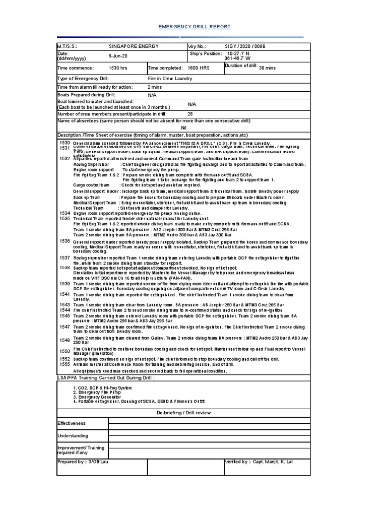 06 Fire Drill - Crew Laundry | PDF