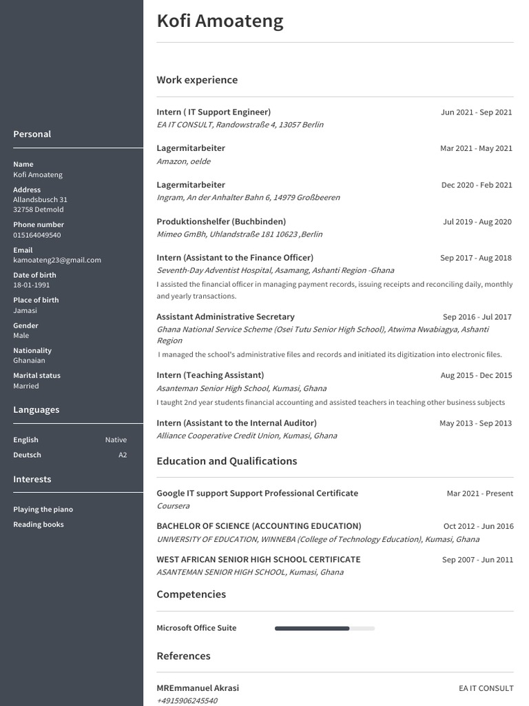 CV Kofi Amoateng | PDF