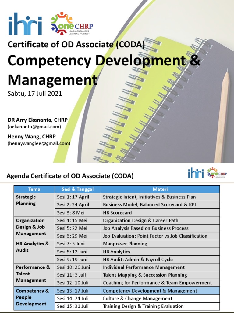 CODA - Sesi 13 - Competency Development & Management - Vsent | PDF