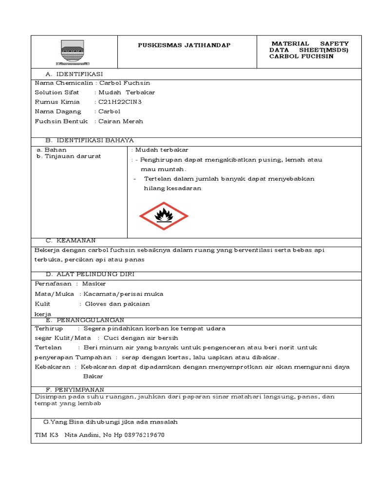 MSDS Carbol Fuchsin | PDF