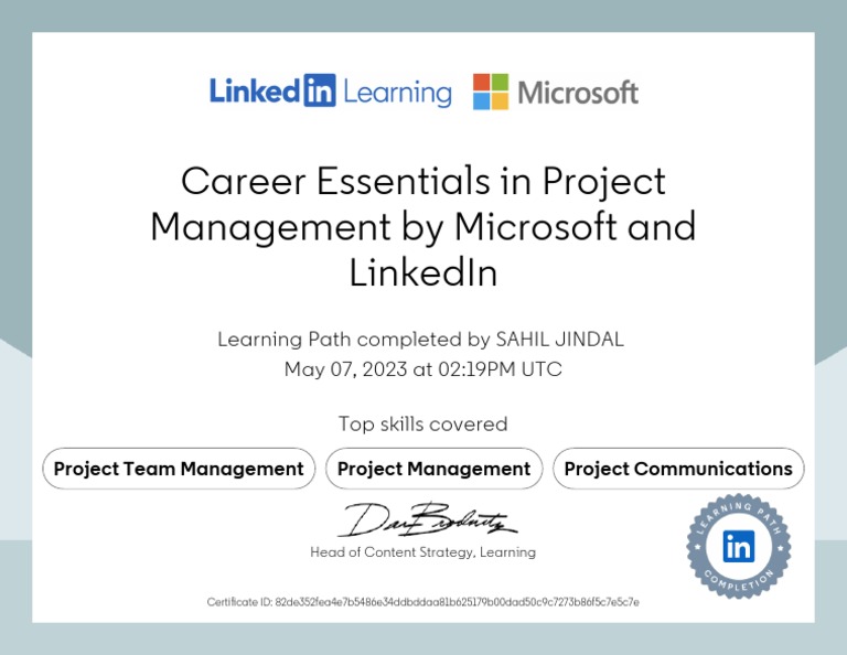 CertificateOfCompletion - Career Essentials in Project Management by ...