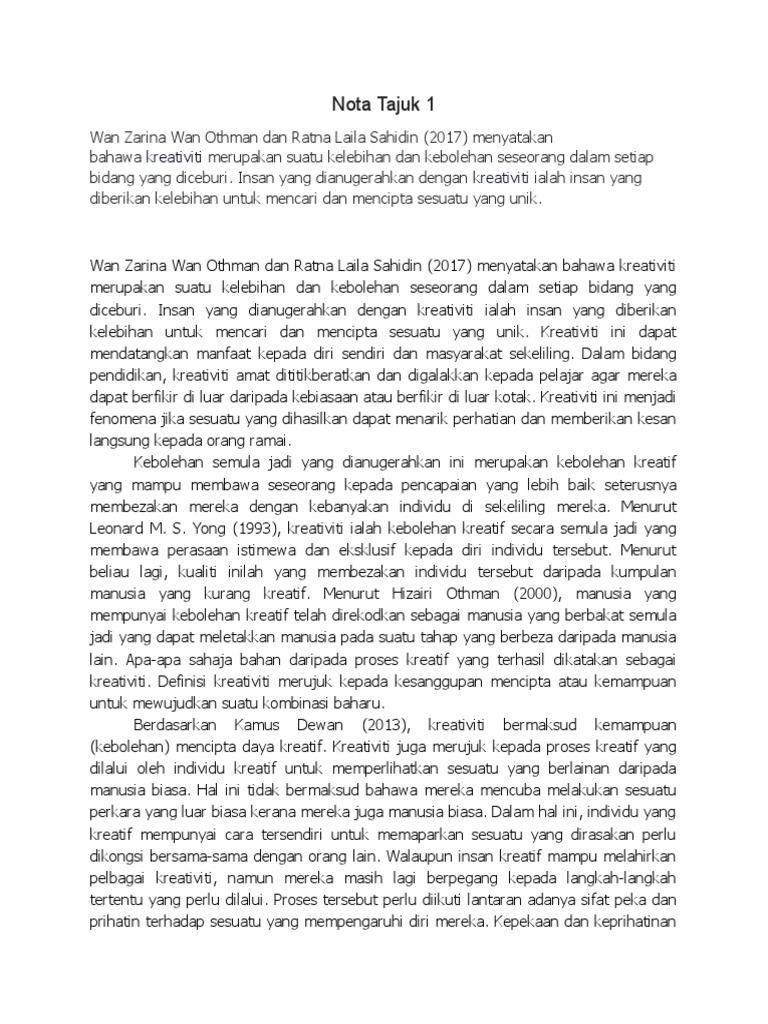 Nota Tajuk 1 | PDF