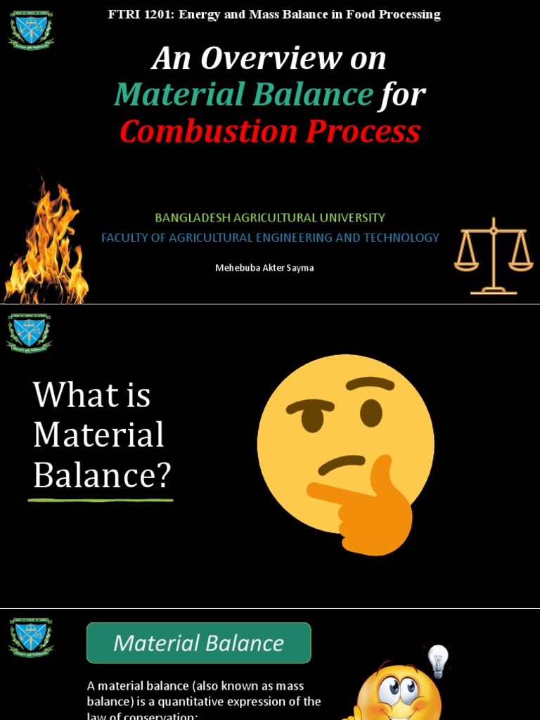 Overview of material balance for combustion process | PDF | Combustion ...