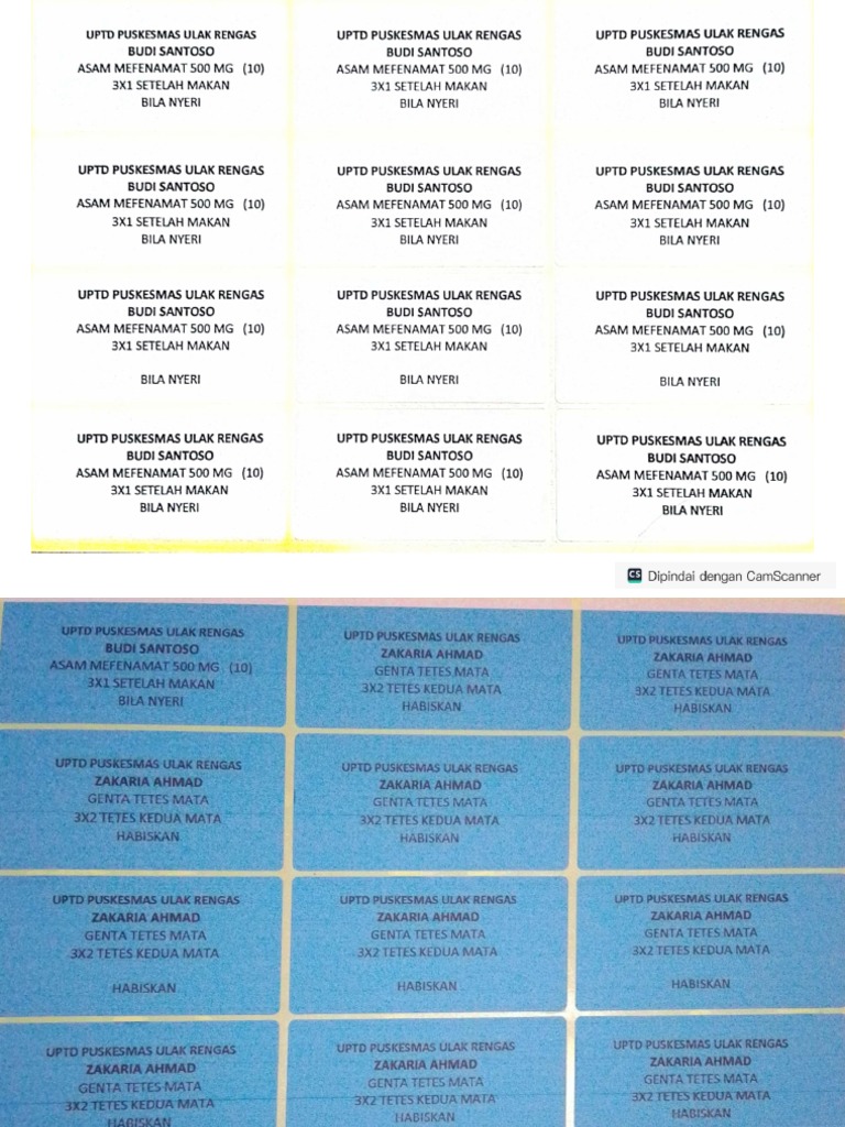 contoh etiket label | PDF