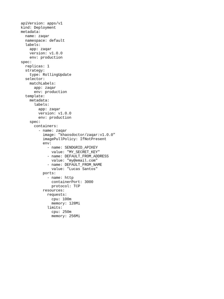 Deployment Yaml | PDF