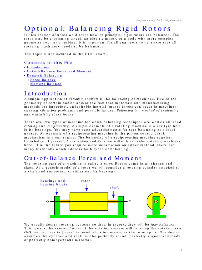 Balancing Rigid Rotor | PDF