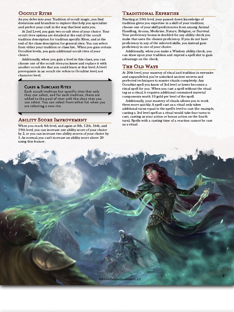 5e - Occultist - Witch, Oracle, Shaman, Hedge Mage (KibblesTasty) _ GM ...