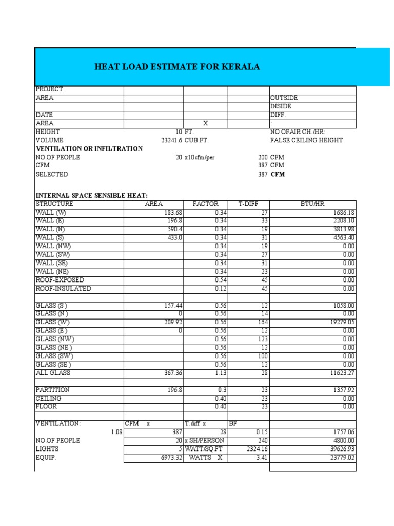 Heatload 2008ver Pdf Ventilation Architecture Building
