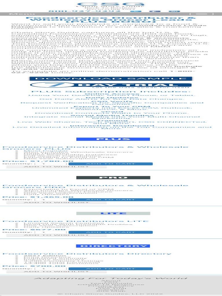 Foodservice Distributor Sales Leads Chain Store | PDF | Business | Computing