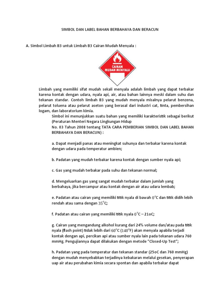 Simbol dan Label Limbah B3 | PDF