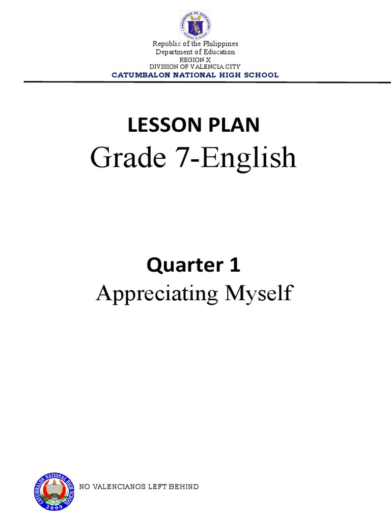 English 7, Q1 1st Week | PDF | Learning | Lesson Plan