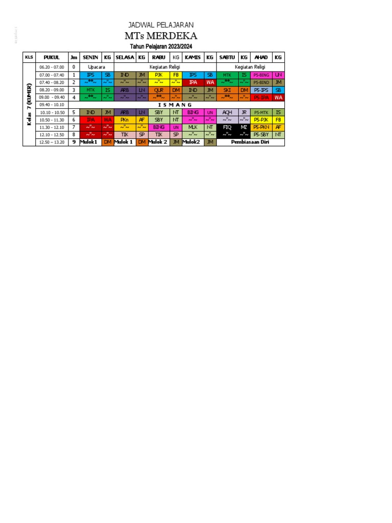 Contoh Template Jadwal Simpatika | PDF