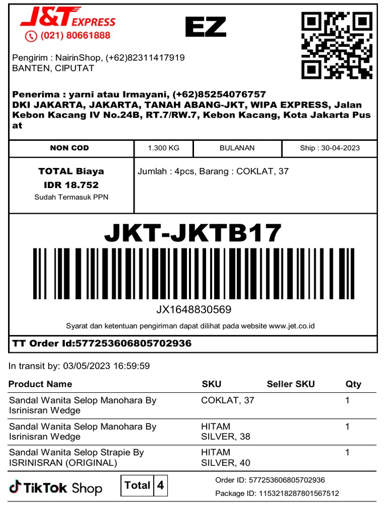 05 01-00-55 16 - Shipping Label+Packing List | PDF