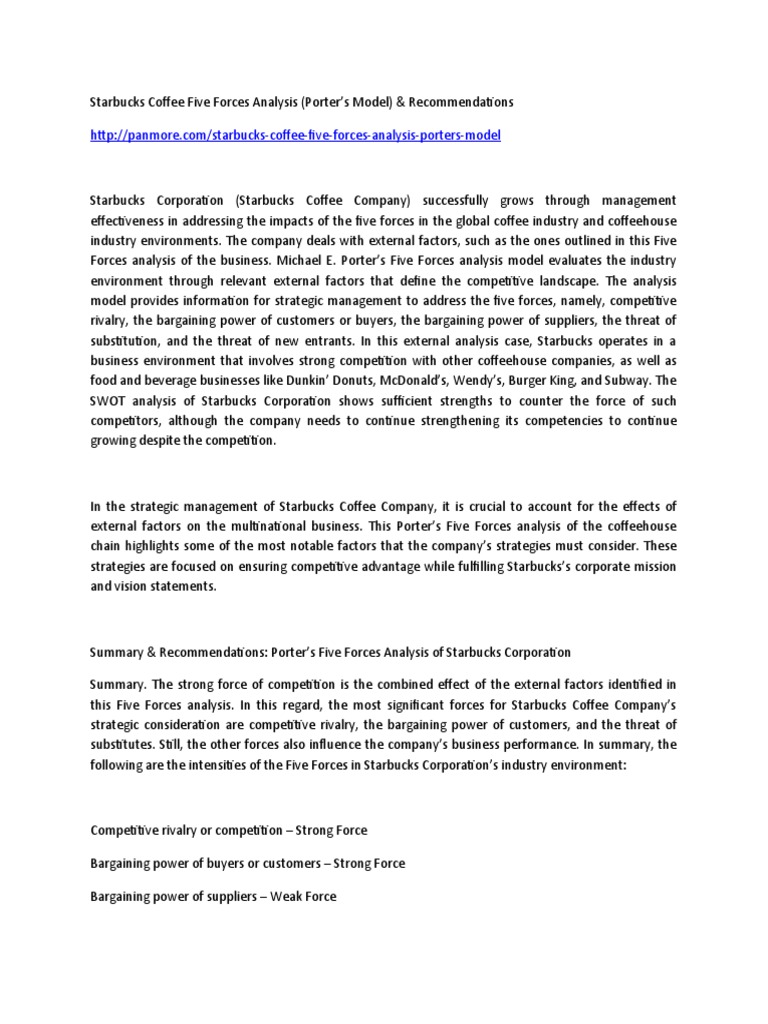 Starbucks - Competitive Forces | PDF | Starbucks | Supply Chain