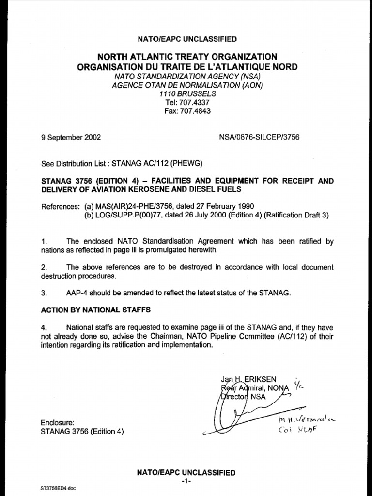 STANAG - 3756eed04 Avaition Kerosene | PDF