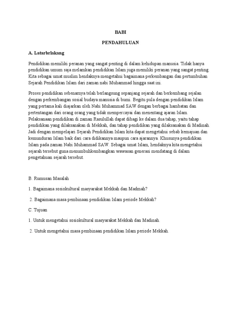 Perkembangan Islam Masa Rasulullah Sawperiode Makkah | PDF