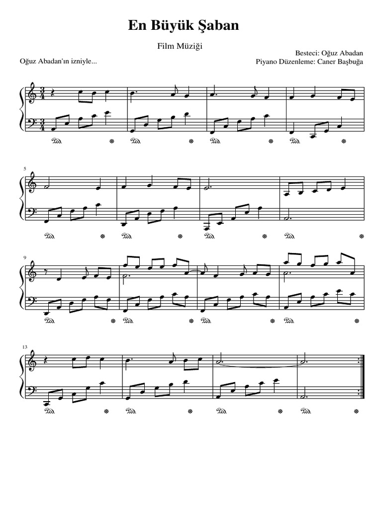 En Büyük Şaban Piyano | PDF