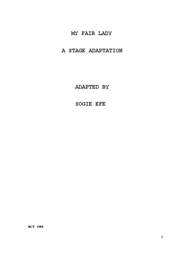 My Fair Lady. Draft 2 | PDF