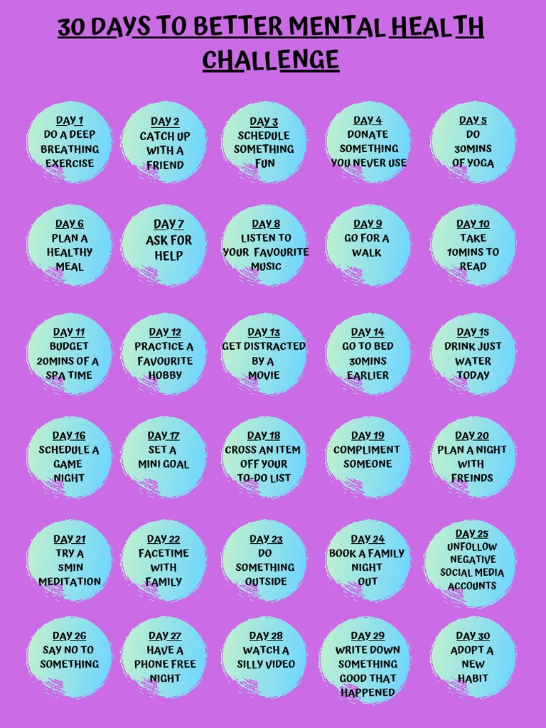 30 Days To Better Mental Health Challenge | PDF