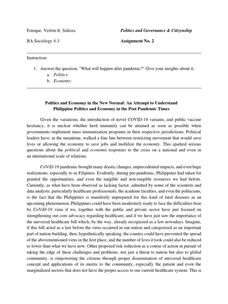 PolGov - Assignment | PDF