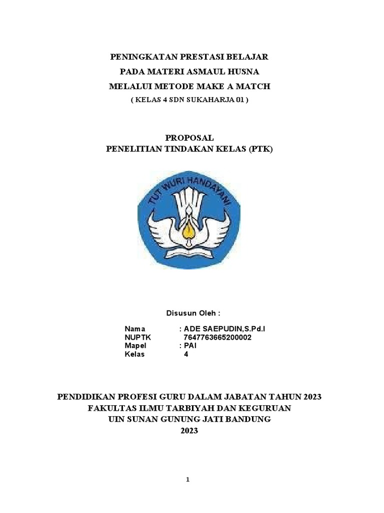 PROPOSAL PTK - PAI Kls 4 (Ade Saepudin) - Compressed | PDF