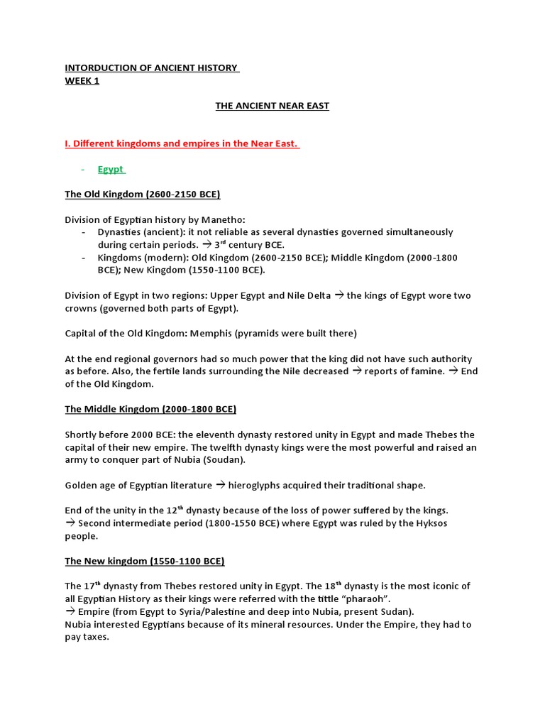 Week 1 - The Ancient Near East | PDF