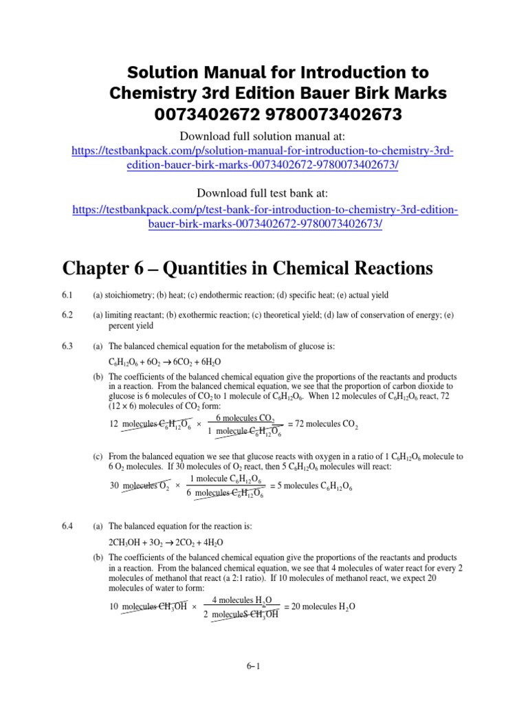 Introduction To Chemistry 3rd Edition Bauer Solutions Manual Download ...