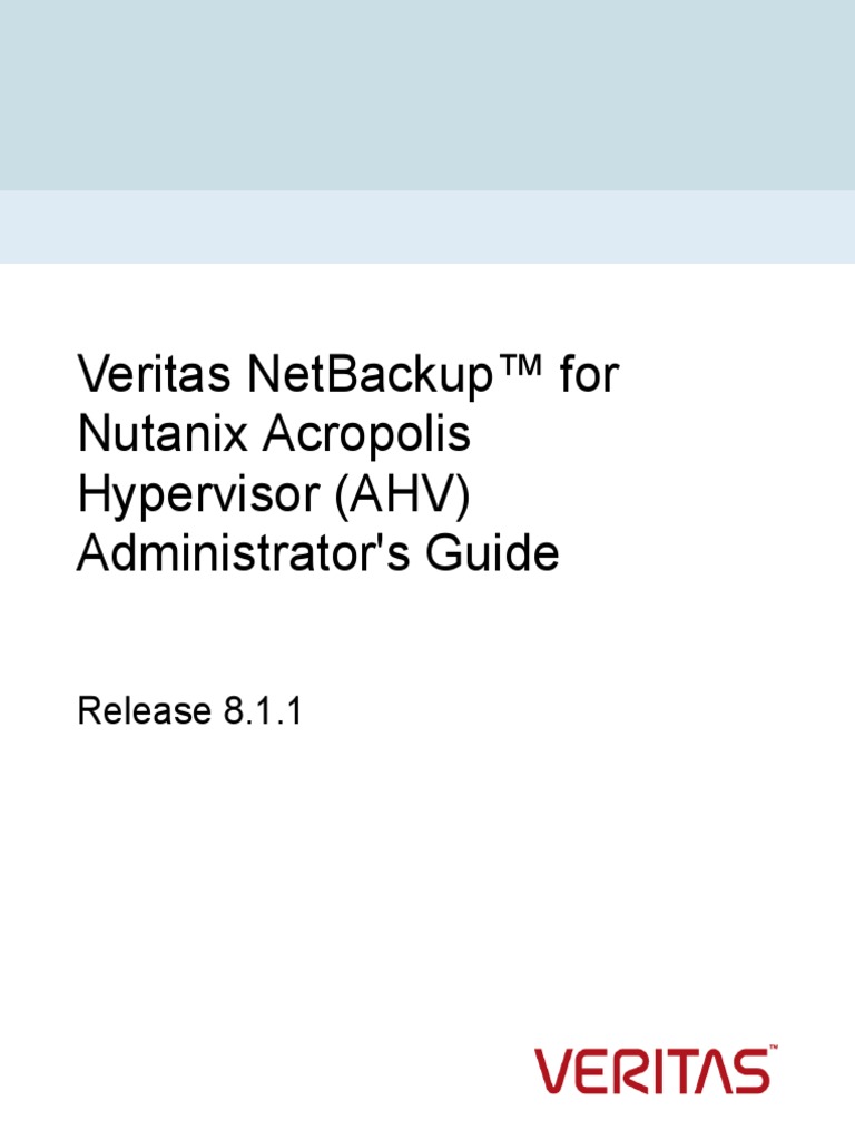NetBackup811 Nutanix Acropolis-AHV Guide | PDF