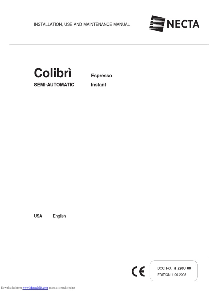 Necta Colibri Espresso | PDF