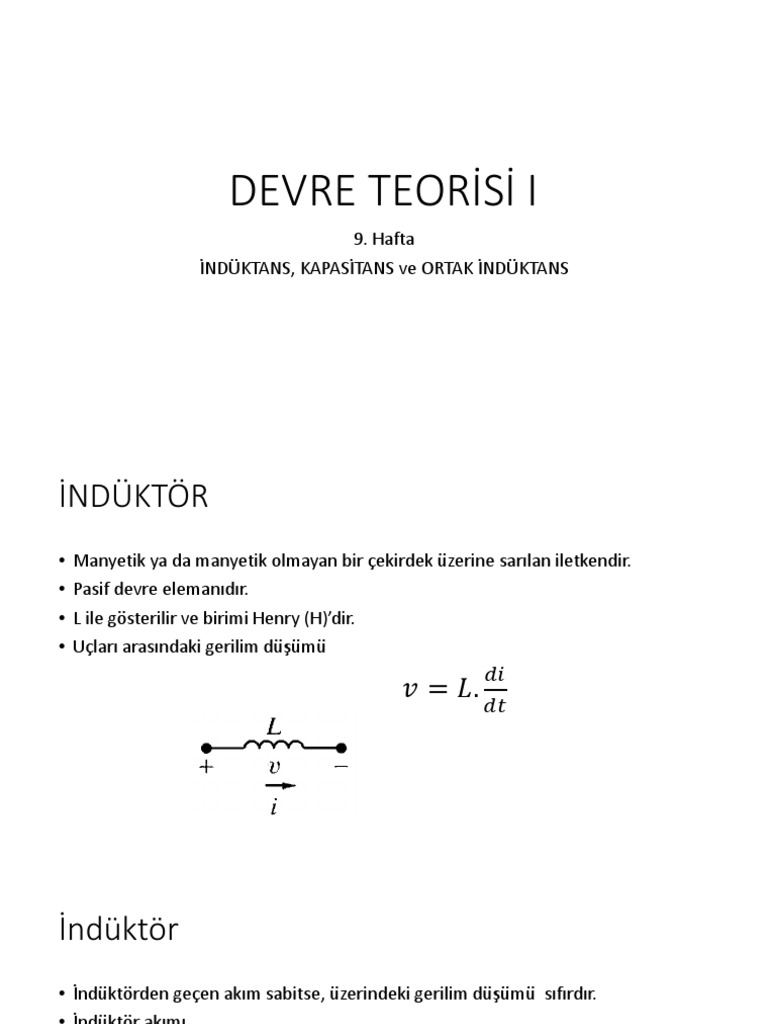 DEVRE TEORİSİ I - 9hft | PDF